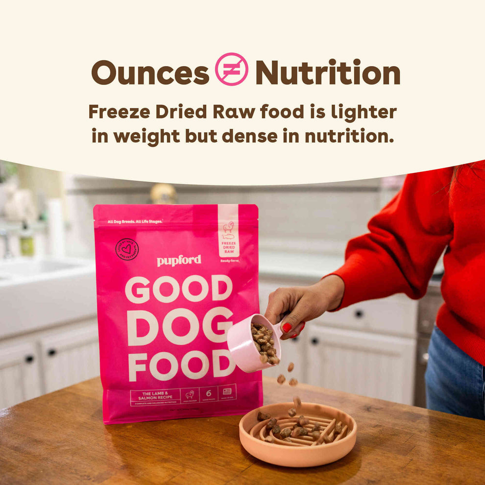 Premium Freeze-Dried Raw Dog Food | Salmon + Lamb Recipe | Pupford